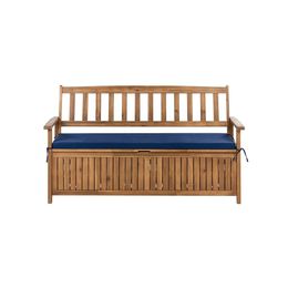 Beliani Gartenbank SOVANA in Braun/Blau - (W) 160 x (H) 91 x (L) 60 cm | Gr.: onesize
