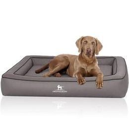 Knuffelwuff Orthop&auml;disches Hundebett aus Laser gestepptem Kunstleder Hampstead grau XL