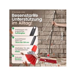 Novaliv 4X Stra&szlig;enbesen 50 cm I mit Stiel I Elaston rot I Teleskopstiel I Bese in Rot | Gr.: onesize
