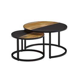 FineBuy Couchtisch in Schwarz / Mango / 60x60x36 | Gr.: onesize