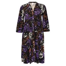 Yoek Dress female size 46/48 Brown / Purple / Black / White