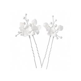 Annis Wiesbaden Est. 2021 Haarschmuck 'Haarnadeln Perlen-Haarnadel-Set "&Eacute;lodie", 2 St&uuml;ck, Brautschmuck, gold & silber' Damen Gr&ouml;&szlig;e One Size silber