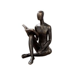 Gilde Skulptur Reading bronzefarben - (H) 80 cm | Gr.: onesize
