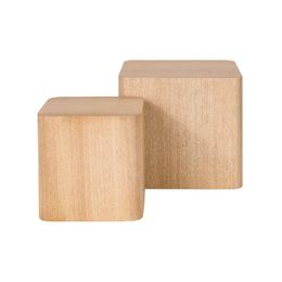 home24 Beistelltisch Square 2er-Set in Esche Hell | Gr.: onesize