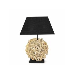 Licht-Erlebnisse Tischlampe (B)45 x (L)27 x (H)68 cm in Holz (Natur) Schwarz | Gr.: onesize