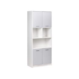 Beliani B&uuml;cherregal ZEHNA in Grau/Wei&szlig; - (W) 80 x (H) 197 x (L) 40 cm | Gr.: onesize