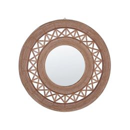 Beliani Wandspiegel CACOMA in Braun - (W) 62 x (H) 62 x (L) 9 cm | Gr.: onesize
