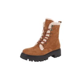 Ital-Design Lace-Up Ankle Boots female size 36 Beige / Chestnut brown