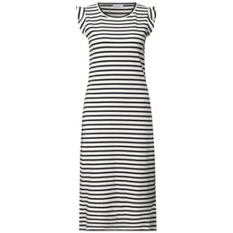 Street One Studio Midikleid mit Rundhals und Streifen Damen Gr&ouml;&szlig;e 38 offwhite Sommerkleid