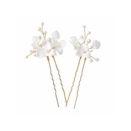 Annis Wiesbaden Est. 2021 Haarschmuck 'Haarnadeln Perlen-Haarnadel-Set "&Eacute;lodie", 2 St&uuml;ck, Brautschmuck, gold & silber' Damen Gr&ouml;&szlig;e One Size gold