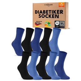 sockenkauf24 Socken 'Diabetiker Socken' Damen Gr&ouml;&szlig;e 43/46 blau