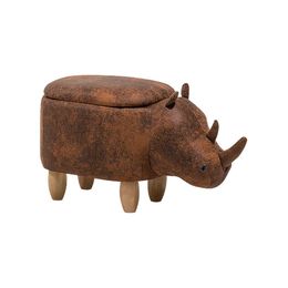 Beliani Tierhocker RHINO in Braun/Braun - (W) 60 x (H) 35 x (L) 32 cm | Gr.: onesize