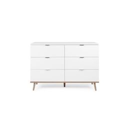 CALICOSY Kommode COPENHAGUE in Wei&szlig; - (W)120 x (H)86,5 x (L)40 cm | Gr.: onesize