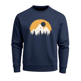 Neverless Sweatshirt 'Berge Sonne' Herren Gr&ouml;&szlig;e XL navy