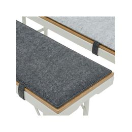 DuneDesign 2er Set Filz Bierbankauflage Norderney in Grau | Gr.: onesize