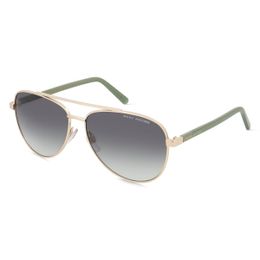 Marc Jacobs MARC 760/S | Damen-Sonnenbrille | Fassung: Vollrand, Pilot, Metall, Gold Gr&uuml;n | Glasfarbe: Grau