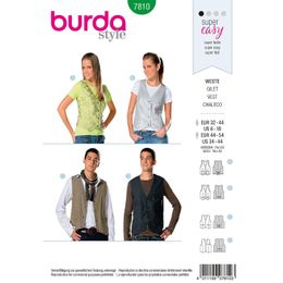 Burda Schnitt 7810 "Weste" f&uuml;r Damen und Herren