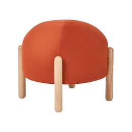 Beliani Hocker HELEN in Orange/Braun - (W) 40 x (H) 38 x (L) 40 cm | Gr.: onesize