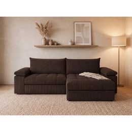 OTTO home Ecksofa &raquo;Soft&Cosy Pik XXL, L-Form, B: 303 cm, Mega Sofa in Cord&laquo; Lounge-Komfort mit edler Sitzsteppung, Federkern grau 100% Polyester B/H/T