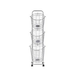 Beliani Bad-Kleinaufbewahrung AYAPAL in Silber - (W) 37 x (H) 123 x (L) 37 cm | Gr.: onesize