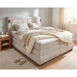 OTTO home Boxspringbett &raquo;MIVVA mit Bettkasten, mit Taschenfederkernmatratze H3, H3/H4 mix, H4&laquo; mit Kaltschaum- oder Visco-Topper (bei H4), 