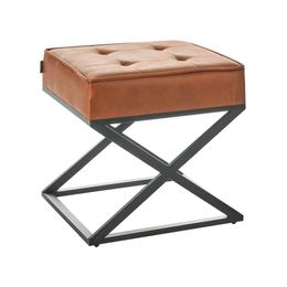 Beliani Hocker MURDO in Orange/Schwarz - (W) 47 x (H) 43 x (L) 40 cm | Gr.: onesize