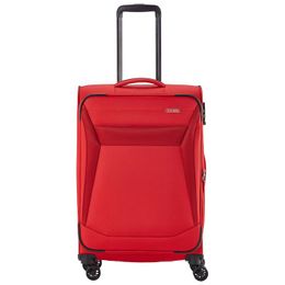 Travelite Damen Travelite Weichgep&auml;ck-Trolley &raquo;CHIOS Reisekoffer&laquo; 60 l 4 Rollen TSA-Schloss &ndash; flexibles Reisegep&auml;ck rot B/H/T: 42cm x 67cm x 27cm 60 l