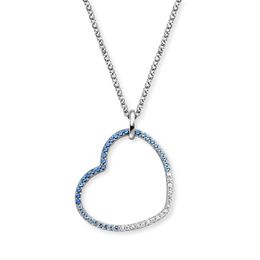 Engelsrufer Damen Kette mit Anh&auml;nger &raquo;Herz Ocean Shade&laquo; Made in Germany - mit Zirkonia (synth.) silber Silber 925 (Sterlingsilber), L: 50 B: 1,42mm