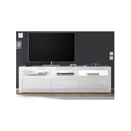 Furn.Design TV-Lowboard Hochglanz wei&szlig;, Flat-TV Unterschrank 217 cm mit Soft-Close-Funktion | Gr.: onesize
