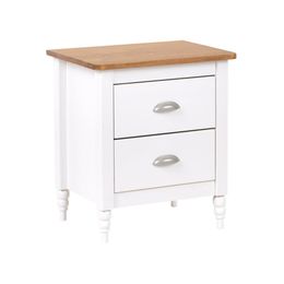 Beliani Nachttisch SHILLINGTON in Wei&szlig;/Silber/Braun - (W) 46 x (H) 52 x (L) 35 cm | Gr.: onesize