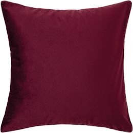 Pad Dekokissen &raquo;Elegance&laquo; Design als Basic, aus Samt, elegante Optik, in verschiedenen Gr&ouml;&szlig;en rot Polyester B/L: 40cm x 40cm, 1 Stk.