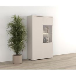 OTTO home Vitrine &raquo;Modo, Breite 80 cm, moderner griffloser Vitrineschrank&laquo; Vitrine mit viel Stauraum, Einlegeb&ouml;den verstellbar, Glast&uuml;r FSC -