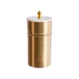 Beliani Bad-Kleinaufbewahrung ALMAY in Gold/Wei&szlig; - (W) 16 x (H) 36 x (L) 16 cm | Gr.: onesize