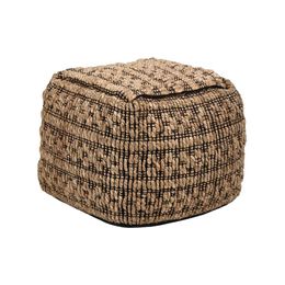 Beliani Pouf MABULA in Beige/Schwarz - (W) 40 x (H) 40 x (L) 40 cm | Gr.: onesize