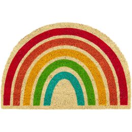 Astra Fu&szlig;matte &raquo;Coco Style 030&laquo; 14 mm H&ouml;he T&uuml;rmatte, Kokos, Regenbogen, rutschfest bunt Kokos B : 40cm 1 Stk., 14mm, L: 60cm