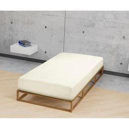 Biberna Spannbettlaken &raquo;Biber in Gr. 90x200, 140x200 oder 180x200 cm&laquo; aus Baumwolle, f&uuml;r Matratzen bis 22 cm H&ouml;he, Winter, Bettlaken beige Biber, Obermaterial
