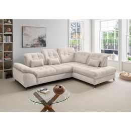 OTTO home Ecksofa &raquo;Lazio modern & bequem, gem&uuml;tliche Armlehnen, tolle Detailverarbeitung&laquo; zwei verschiedene Fu&szlig;farben w&auml;hlbar beige 93% Polyester, 7% 