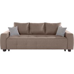 OTTO home Schlafsofa &raquo;Bella B: 241 cm, Liegefl. 142x194 cm mit Bettkasten & Zierkissen&laquo; Schlafcouch mit G&auml;stebett, 2 Zierkissen inklusive, frei 