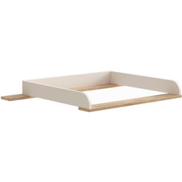 Paidi Wickelaufsatz &raquo;STIENE in Beige oder Grau, zur Erweiterung der Kommode&laquo; B/H/T ca. 123/12/80cm, Wickelauflage mit Eiche Massivholz und gerundeten 