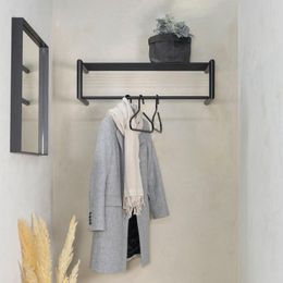 SPINDER DESIGN Garderobenleiste &raquo;SMOOTH&laquo; Schlichter Wandgarderobenst&auml;nder aus Stahl schwarz Stahl B/H/T: 80cm x 23cm x 33,5cm