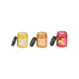 Beliani 3er-Set Kerze FRUITY BLOOM in Gelb/Orange/Rot | Gr.: onesize