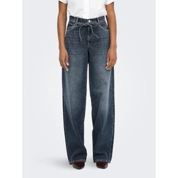 Only Damen Only Straight-Jeans &raquo;ONLGIANNA MW STRAIGHT DNM DOT003 NOOS&laquo; Baumwolle blau 28, L&auml;nge 30