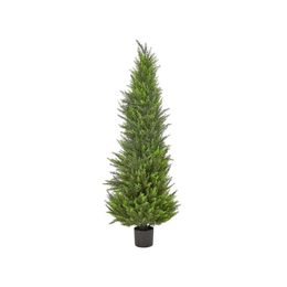 Beliani Kunstpflanze CEDAR TREE in Gr&uuml;n/Schwarz/Braun - (W) 50 x (H) 153 x (L) 50 cm | Gr.: onesize