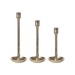 Beliani 3er-Set Kerzenst&auml;nder LIWUNG in Gold | Gr.: onesize