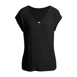 Lascana Damen Lascana Blusenshirt &raquo;mit Wellenstruktur&laquo; aus luftigem Viskose-Stretch schwarz 44/46