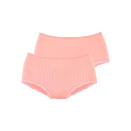 Lascana Damen Lascana Taillenslip 2er-Pack, aus hochwertiger Modal-Qualit&auml;t mit Spitze rosa 40/42