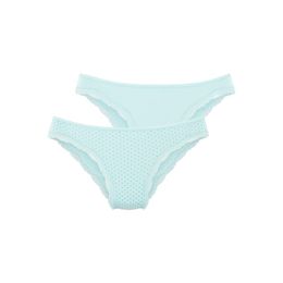 Lascana Damen Lascana Jazz-Pants Slips 2er-Pack, aus hochwertiger Modal-Qualit&auml;t mit Spitze blau 32/34