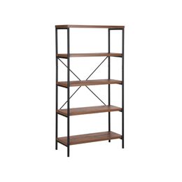 Beliani B&uuml;cherregal BRISBANE in Braun/Schwarz - (W) 80 x (H) 160 x (L) 36 cm | Gr.: onesize