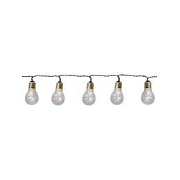 STAR TRADING LED Deko-Lichterkette ,Glow', 5 Gl&uuml;hbirnen, Batterie & Timer, klar, wa | Gr.: onesize