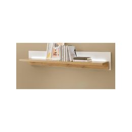 Furn.Design Wandboard wei&szlig; matt, Eiche Wotan 150 cm, Wandregal inklusive Beleuchtung | Gr.: onesize
